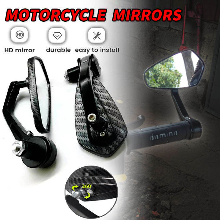 Pinph Motorcycle Bar End Side Mirror Carbon Design Rearview Mirror ...