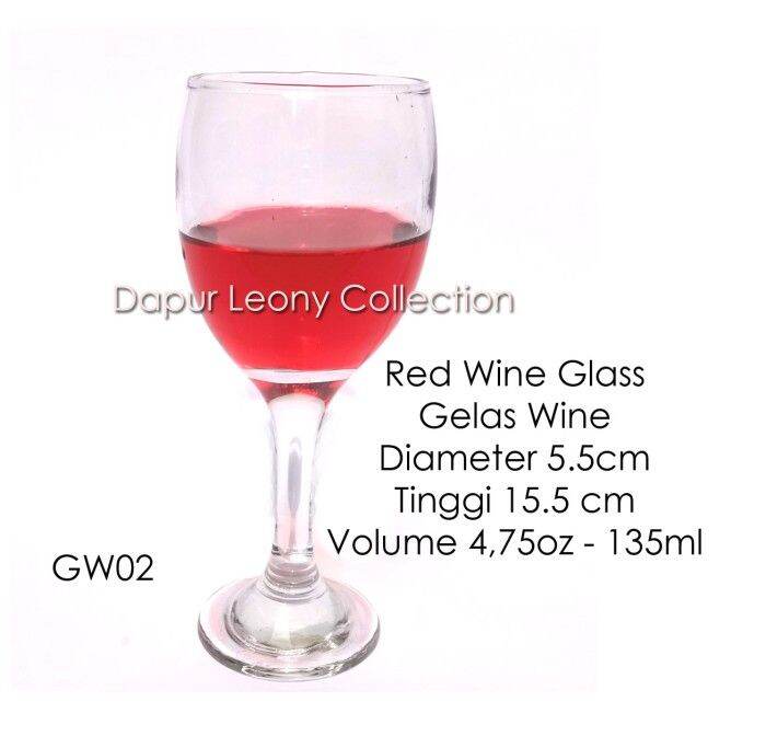 Red Wine Glass / Gelas Wine / Gelas Kaki / Wine Glass GW02 | Lazada ...