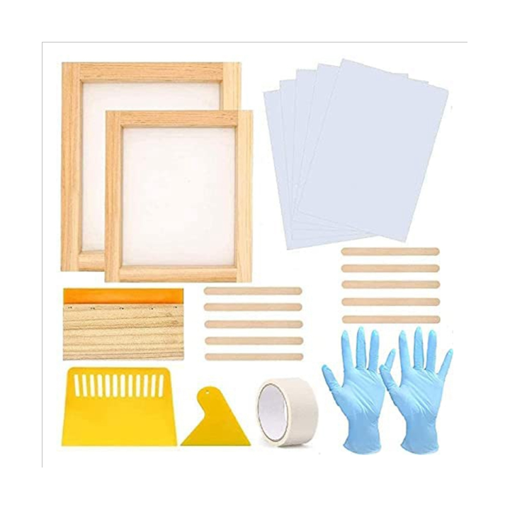Screen Printing Starter Kit 22 Pcs, Wood Silk Screen Printing Frame ...