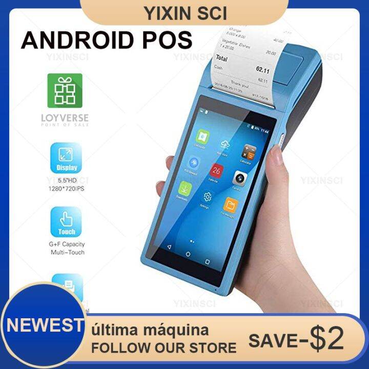 Handheld Pos Pda Terminal Android 8 1 With 58mm Bluetooth Thermal Receipt Printer 3g Wifi Mobile