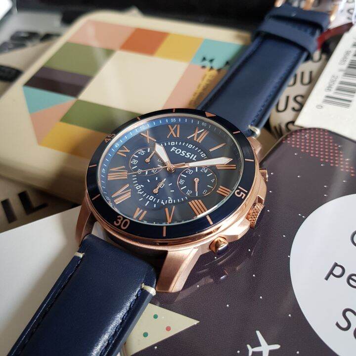 Fossil Chronograph Grant Sport Men's Watch Blue Dial FS5237 With 1 Year ...