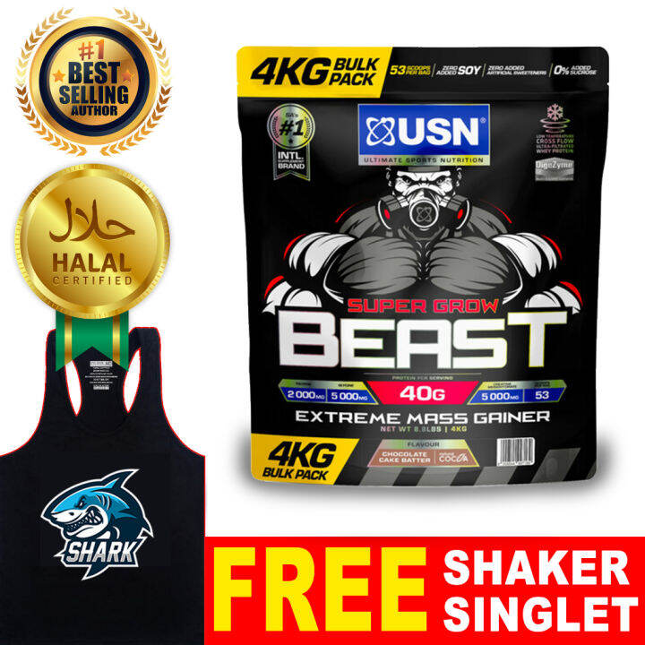 USN Super Grow Beast Extreme Mass Gainer 4kg | Lazada