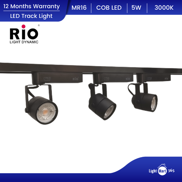 RiO LED Track Light Set 5W MR16 COB LED Commercial Grade Die-Cast ...