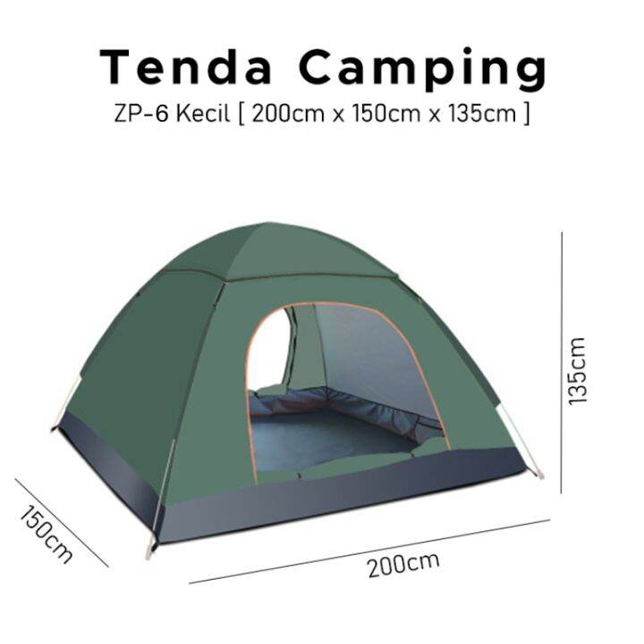 Tenda Camping Otomatis Biru Kapasitas 3 Orang / Tenda Otomatis Outdoor ...