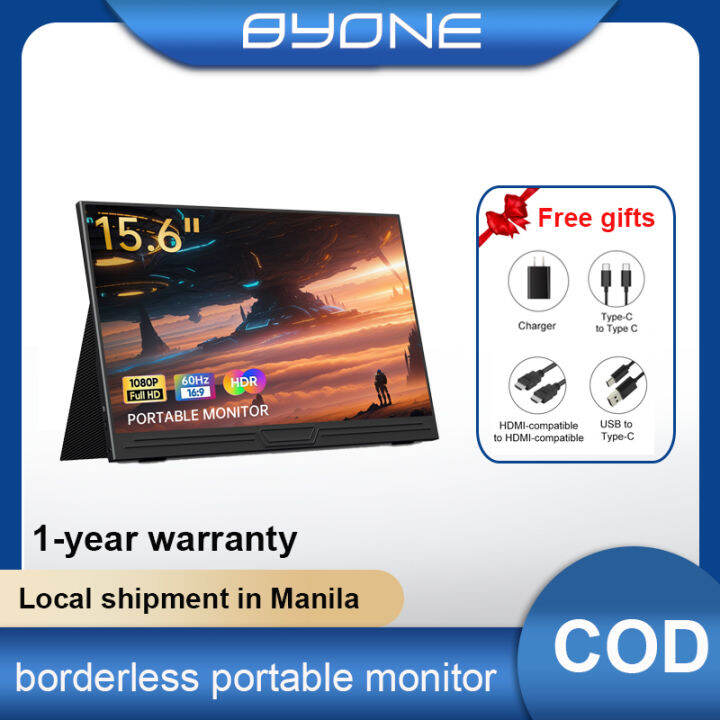 BYONE 15.6inch Laptop Monitor Extension Gaming Monitors 60hz 1080P IPS ...