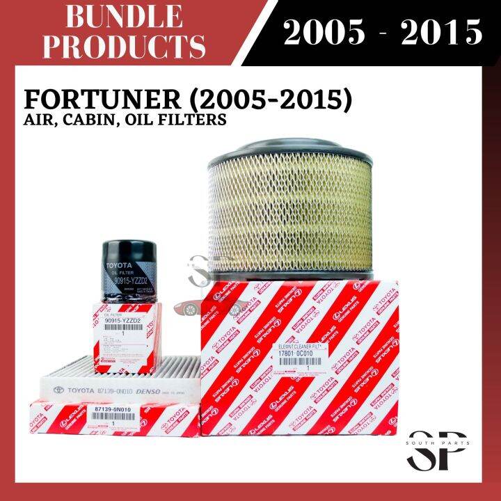 Bundle Air, Oil, Cabin Filters For Toyota Fortuner (2005-2015) Car ...