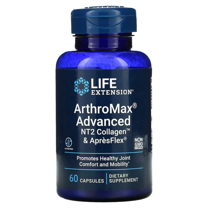 Life Extension ArthroMax Advanced NT2 Collagen & ApresFlex 60 Capsules ...