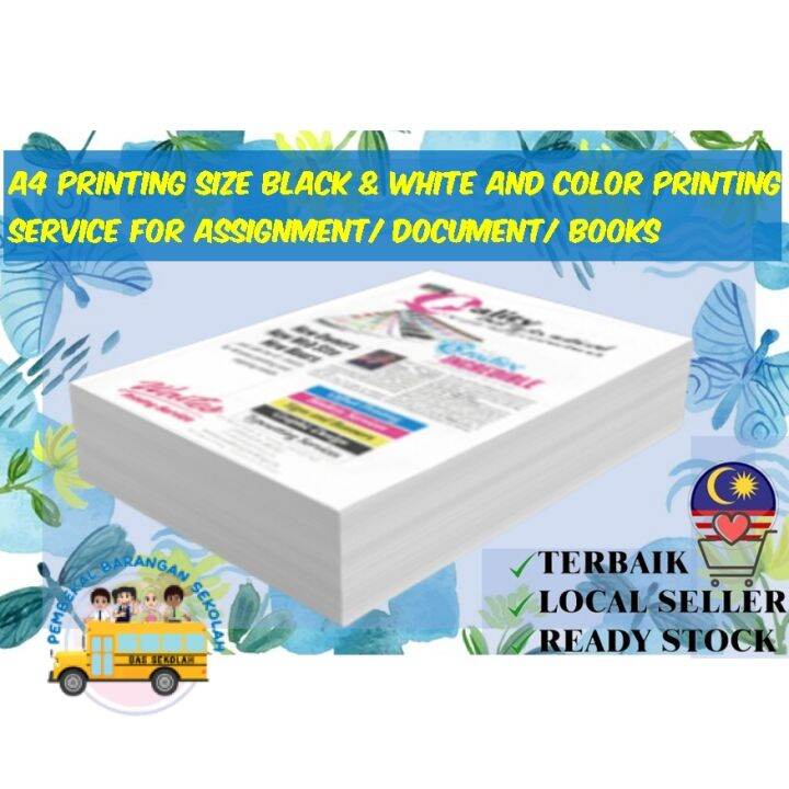 A4 SIZE BLACK AND WHITE, COLOR PRINTING SERVICE ASSIGNMENT / DOCUMENT ...