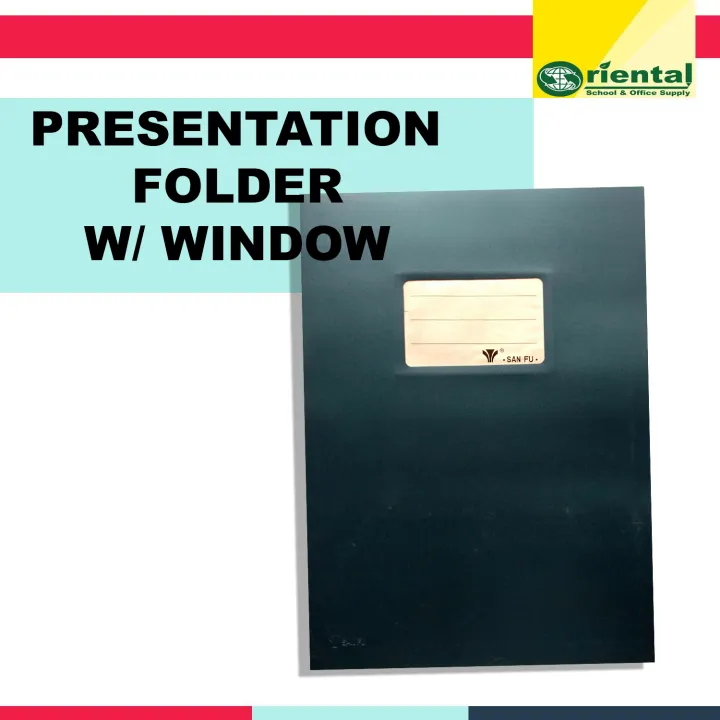 Short Presentation Folder with Window for Name Cards - Office Filing ...