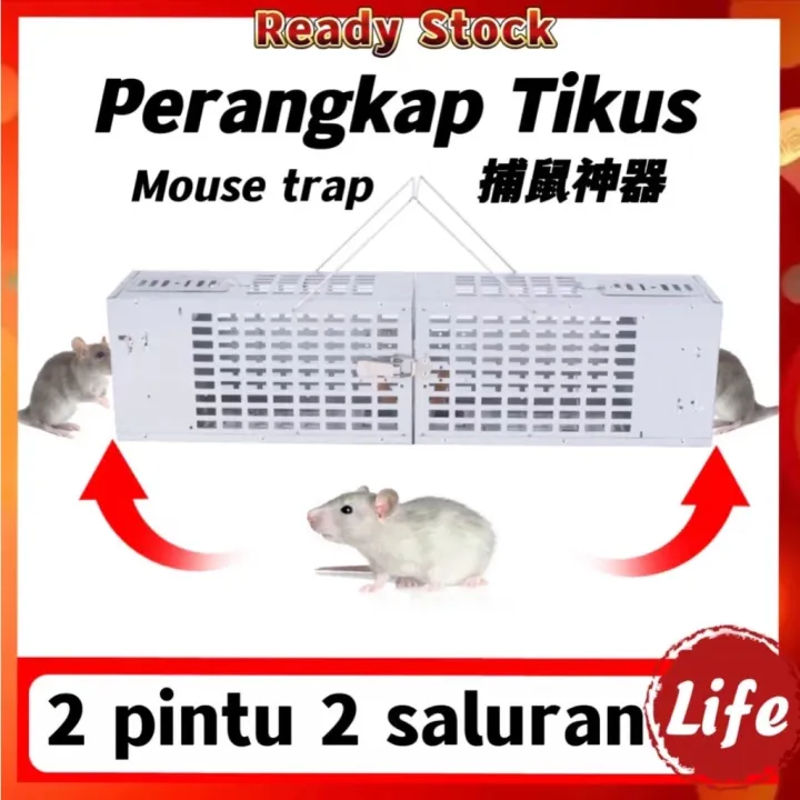 🔥COD🔥Perangkap Tikus Besi Double Door Mouse Trap Reuseable Multi Catch ...