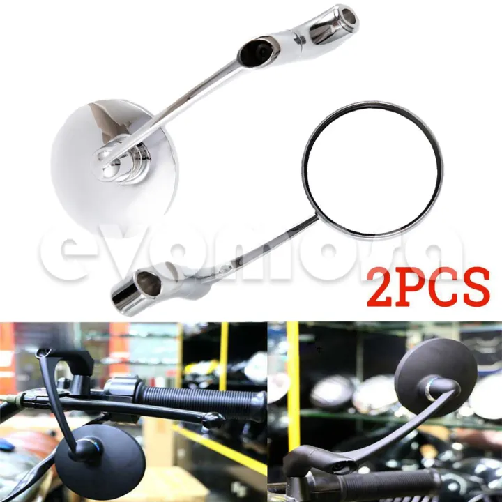 2pcs 8/10mm round side mirror for motorcycle universal Rearview Side ...