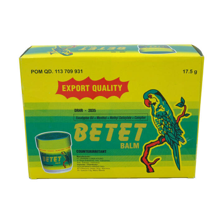 Parrot Brand Betet Balm (17.5g x 12 pcs) Balsem Gosok Balsem Hijau ...