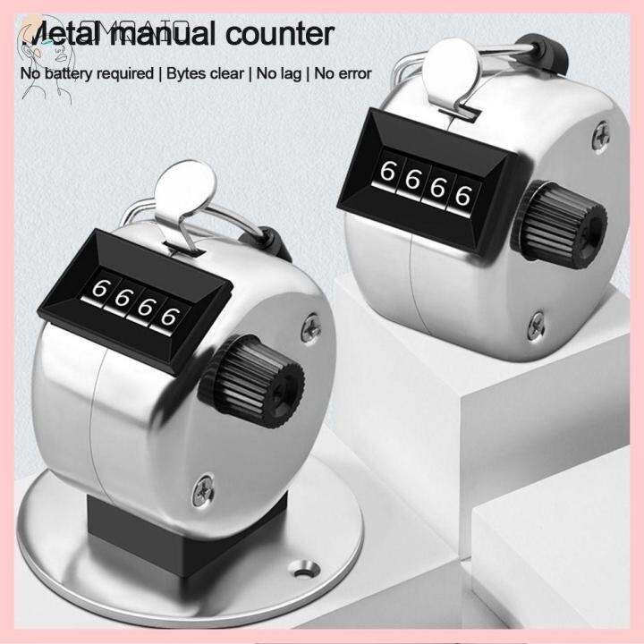 OMQAIO 4 Digit Number Mechanical Counter Metal Hand Held Counting ...