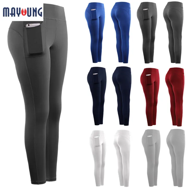 Mayoung ผู้หญิงกางเกงโยคะออกกำลังกายวิ่งยิมยืดกีฬา Leggings กับกระเป๋า ...