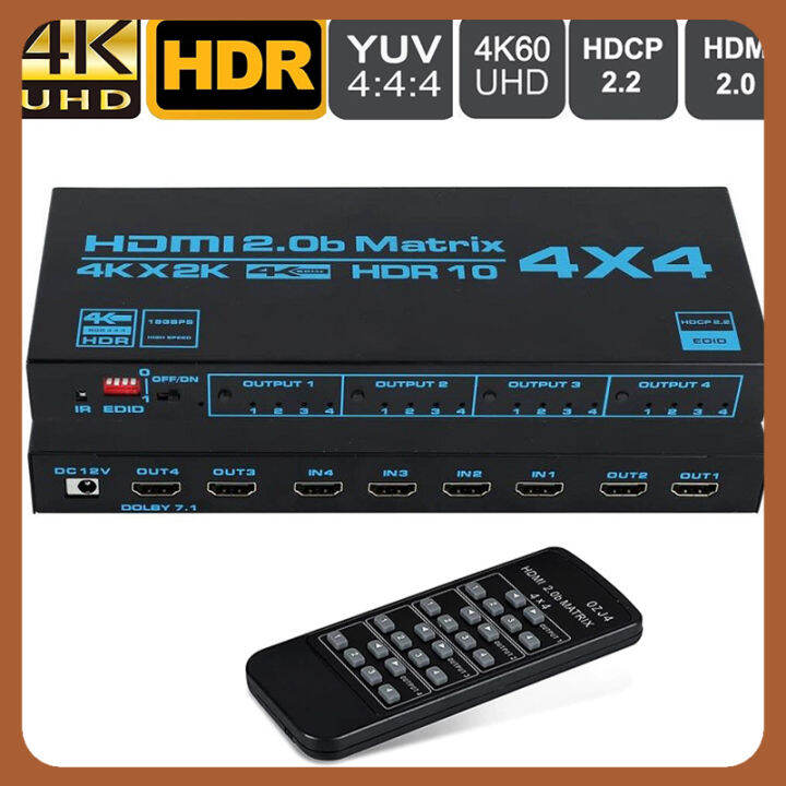4x4 HDMI Matrix 4K 60Hz Matrix HDMI 4X4 HDMI Matrix Switch 4 In 4 Out ...