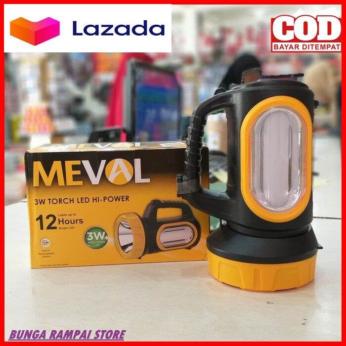promo Meval LED Senter 3W Hi-Power + 10 Bright LED - Putih SEDIA JUGA ...