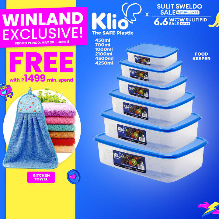 KLIO by Winland Rectangular Stackable Food Keeper Plasticware ...