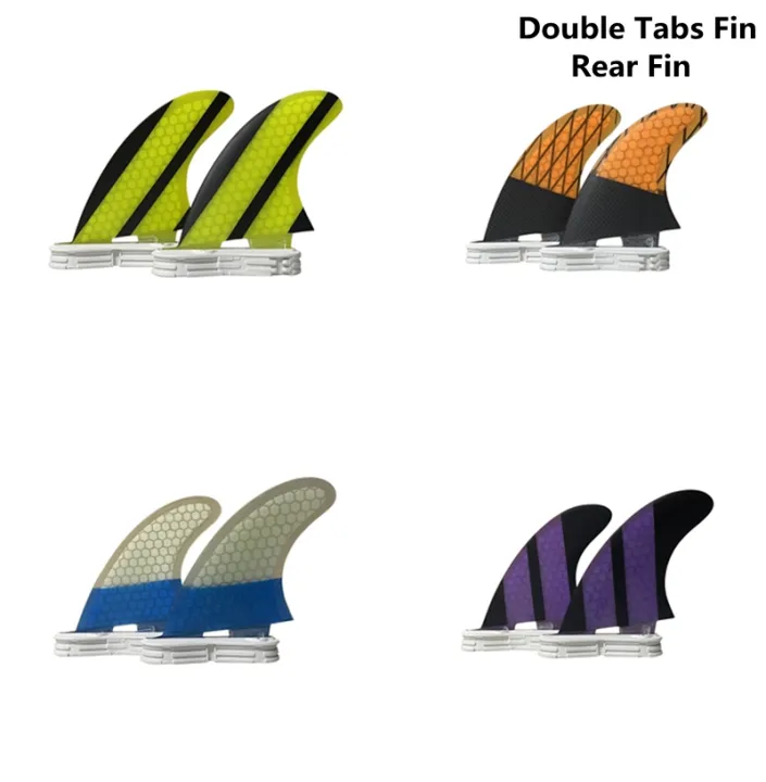 Double Tabs 2 Multi Style Twin FIN Rear FIN Fiberglass Honeycomb Fins ...