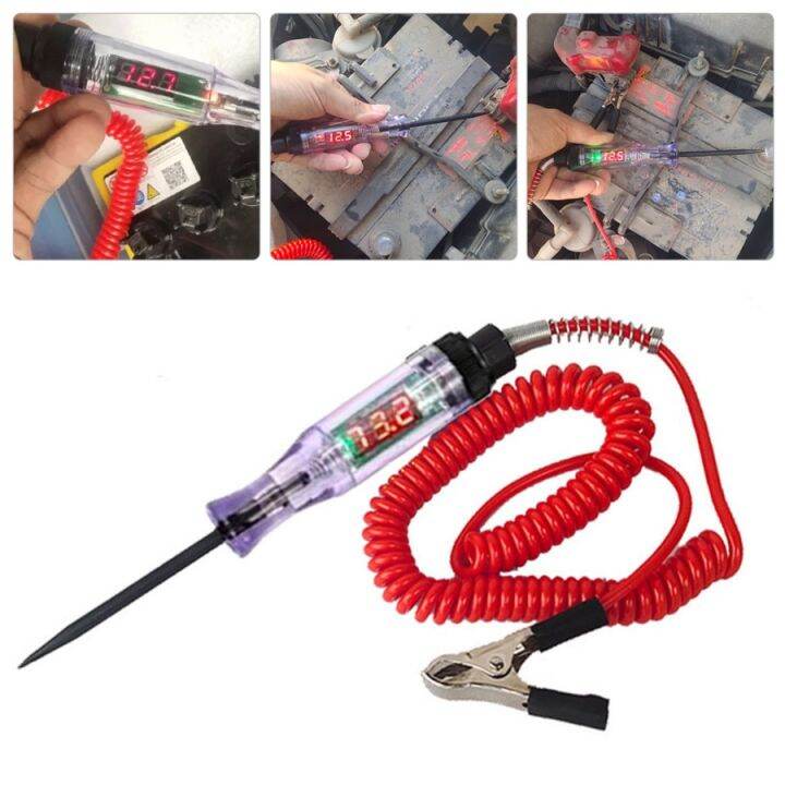 MKR 6V 12V 24V DC Car Truck Voltage Circuit Tester Digital Display Long ...