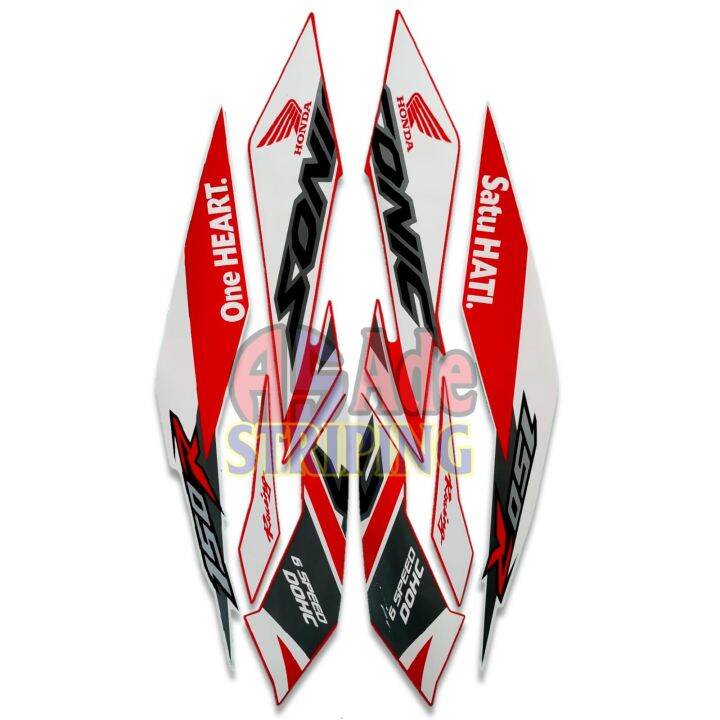 STIKER STRIPING LIS BODY MOTOR HONDA SONIC 150R SE 2018 PUTIH-MERAH ...