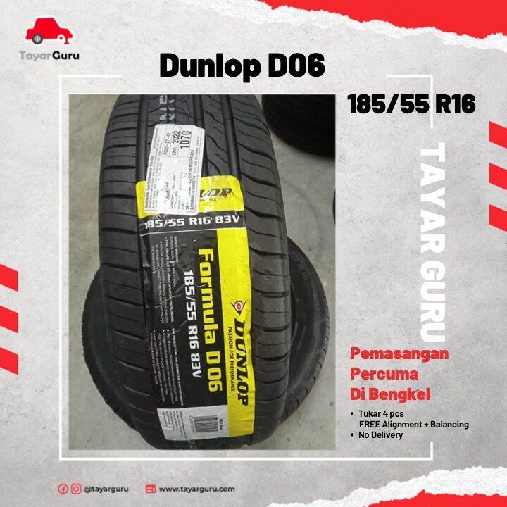 Dunlop Formula D06 185/55R16 Tayar Baru (Installation) 185 55 16 New ...