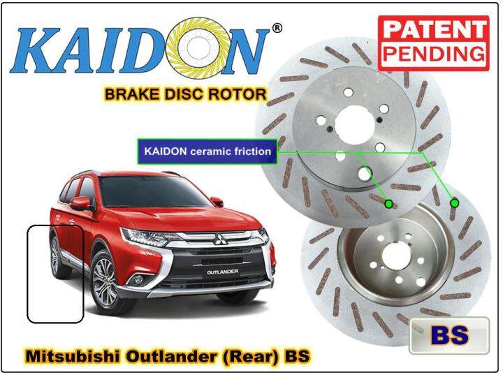 Mitsubishi Outlander brake disc rotor KAIDON (REAR) type "BS" spec | Lazada
