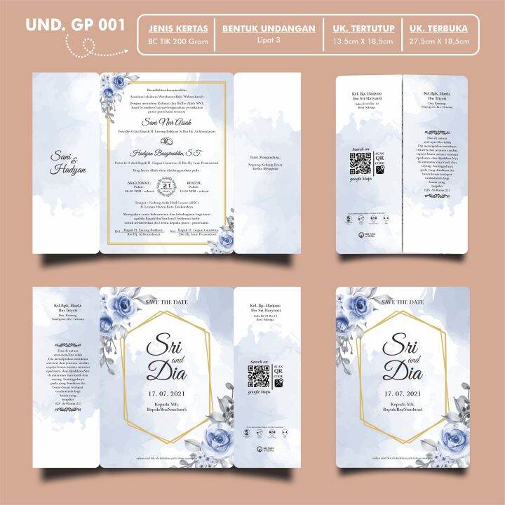 Undangan Pernikahan / 100 Pcs Undangan / Kode GP 001 | Lazada Indonesia