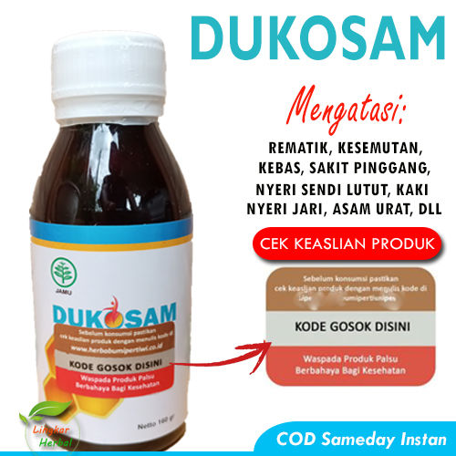 Madu DUKOSAM Obat Herbal Atasi Kebas Nyeri Sendi Syaraf dan Tulang ...
