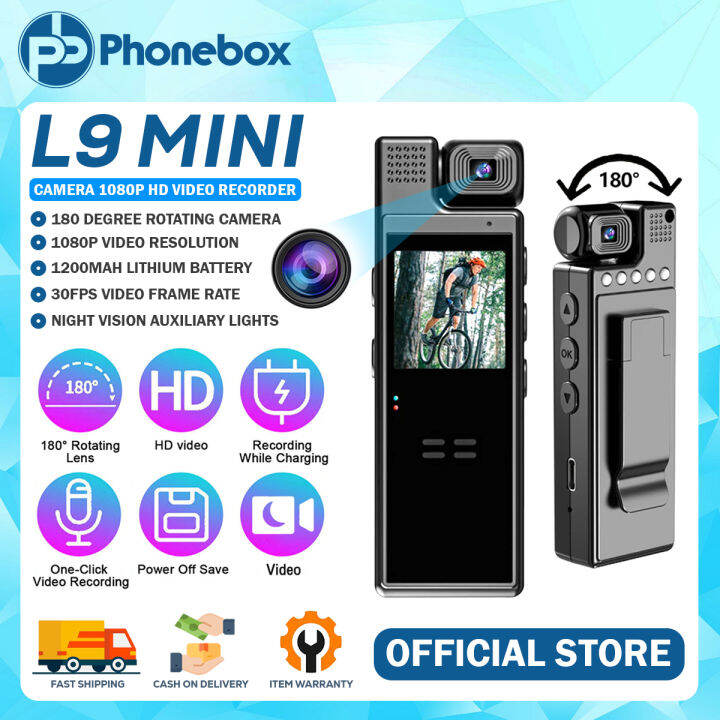 PHONEBOX L9 Mini camera 1080P HD body camera video recorder 180 ...