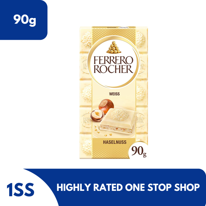 Ferrero Rocher White Chocolate Bar, 90g (Exp Oct 16, 2023) | Lazada PH