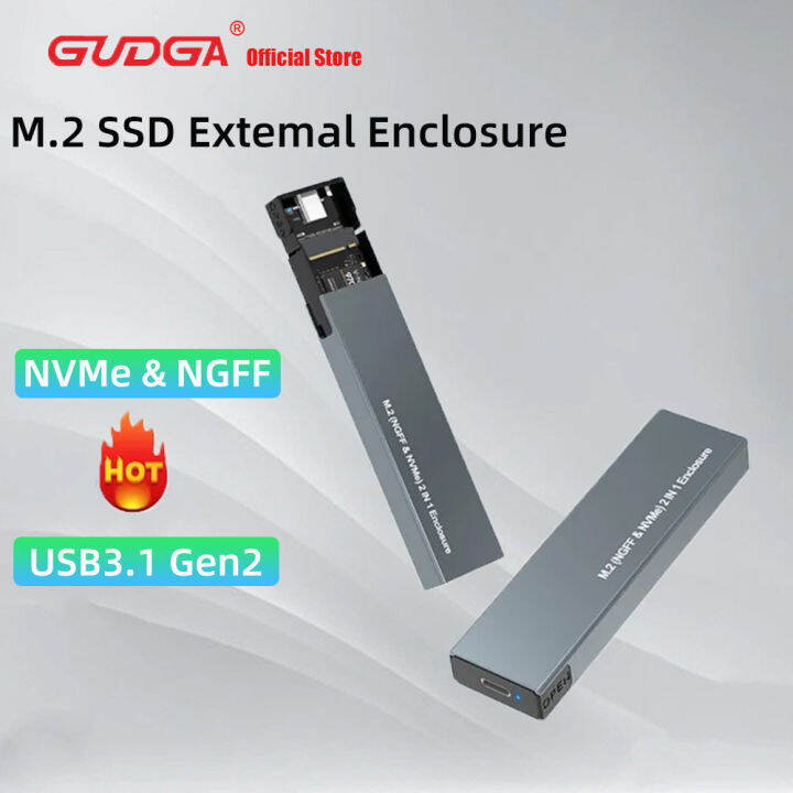 GUDGA Dual Protocol M.2 NVMe เคส SSD 10Gbps USB3.1 Gen2 NVMe Enclosure ...