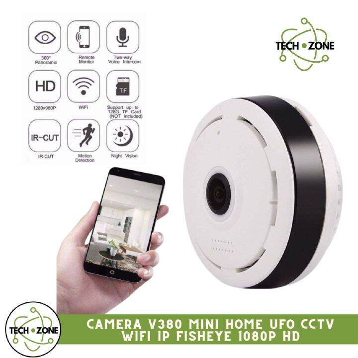 Camera V380 Mini Home UFO CCTV WiFi IP Fisheye 1080P HD | Lazada PH