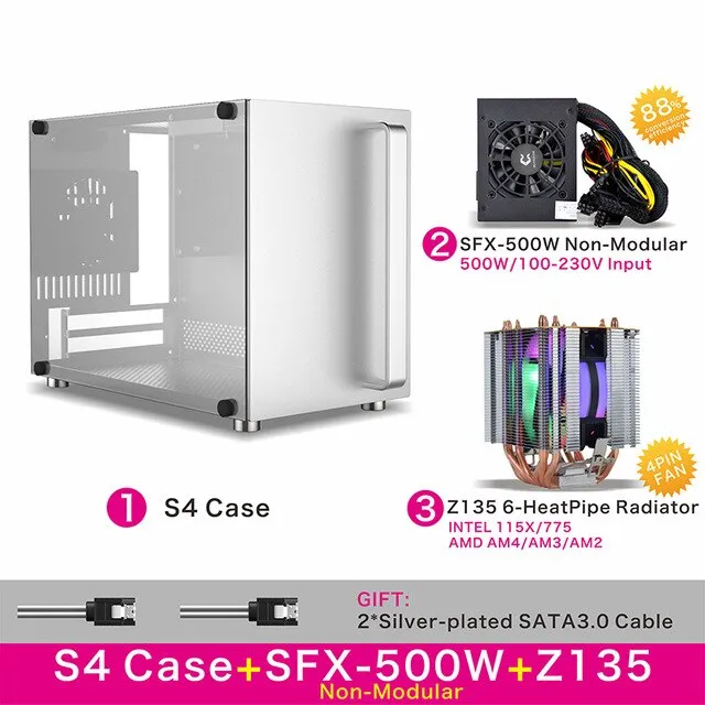 METALFISH S4 PC Gaming Case ITX MINI Small Case All Aluminium Suitcase ...