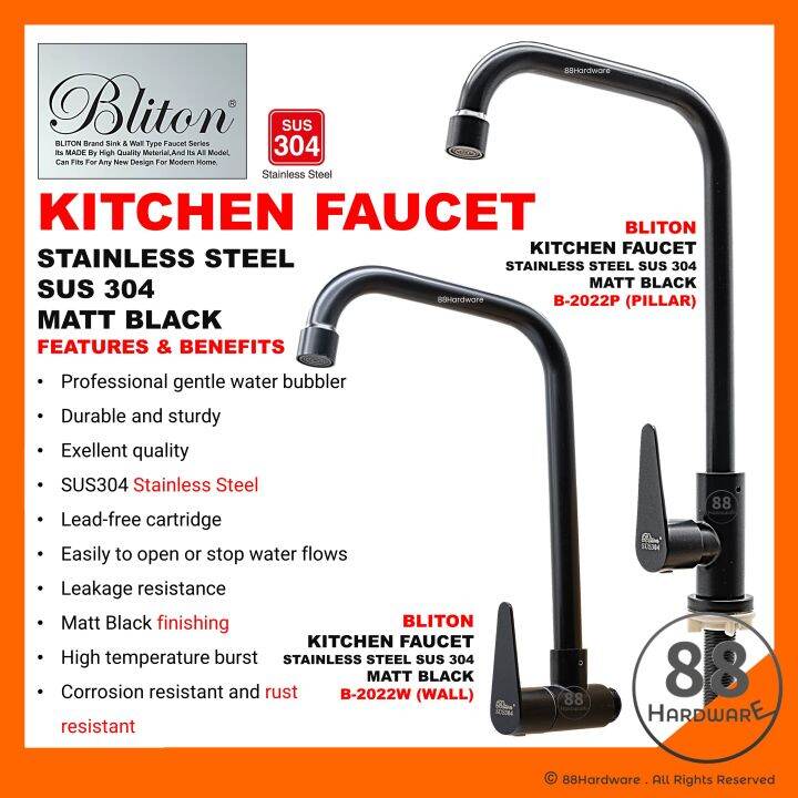 BLITON Stainless Steel SUS304 black paip sinki / paip sinki dapu ...