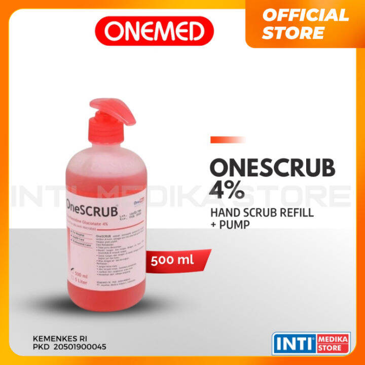ONEMED - ONESCRUB 4% + Pump 500ml | Hand Scrub Refill | Sabun Cuci ...