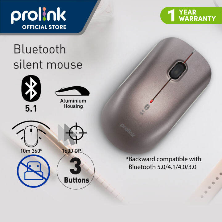 PROLiNK Slim 5.1 Bluetooth Wireless Mouse Aluminum Casing 1600dpi On ...