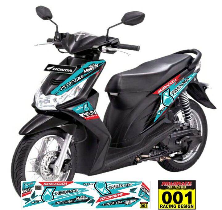 sticker striping decal motor honda beat karbu petronas variasi semua ...