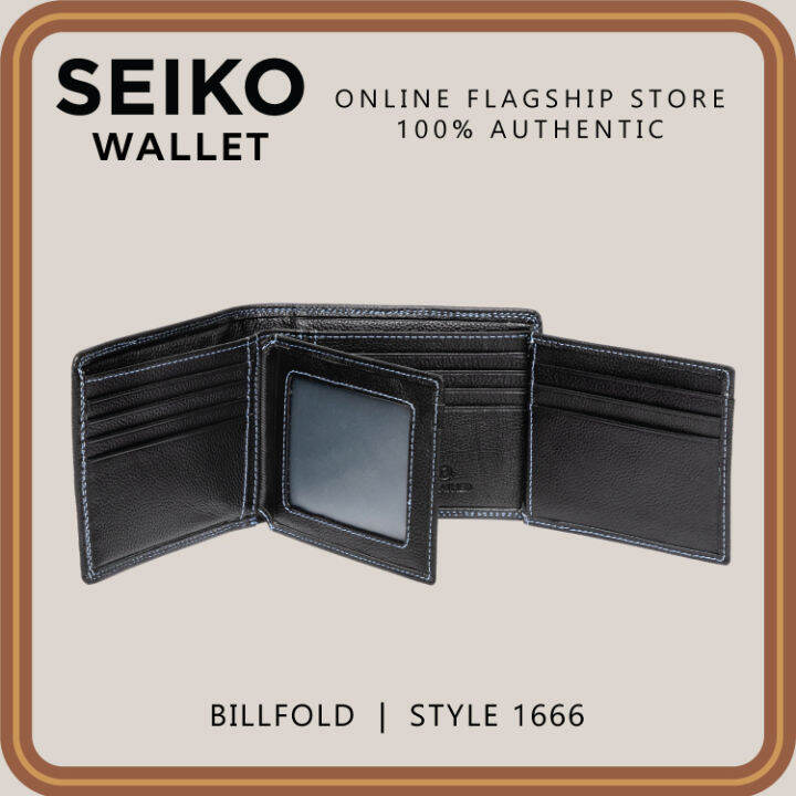 Seiko Wallet - Genuine Leather Billfold (With RFID Blocker and Double ...