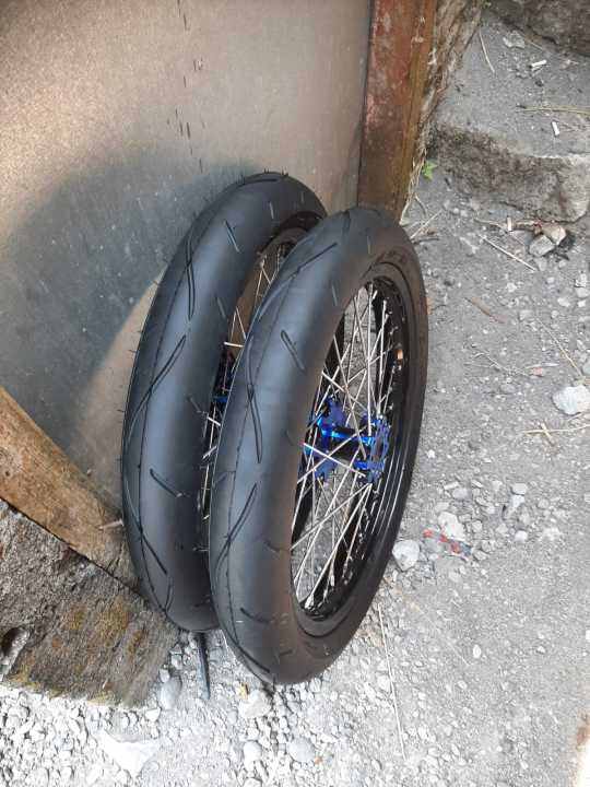 wheelset crf sepaket rakitan roda semi cacing pnp CRF150L Ring 17 Ukur ...