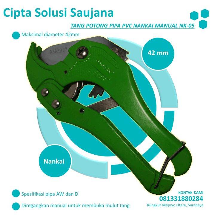 PIPE CUTTER NANKAI NK-05 42MM ALAT POTONG PIPA AIR TANG POTONG PIPA PARALON GUNTING PEMOTONG ...