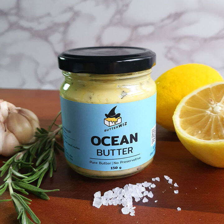 เนย เนยแท้ เนยสมุนไพร OCEAN BUTTER โรสแมรี่ กระเทียม เลม่อน 150g ...