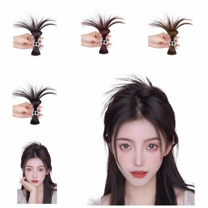 AN249 ไฟเบอร์ทนความร้อน มวยผมยุ่ง สีดำสีดำ สีน้ำตาลสีน้ำตาลเข้ม ผมคลิปขนมปัง ง่ายๆ แบบตรง ผมต่อ ...