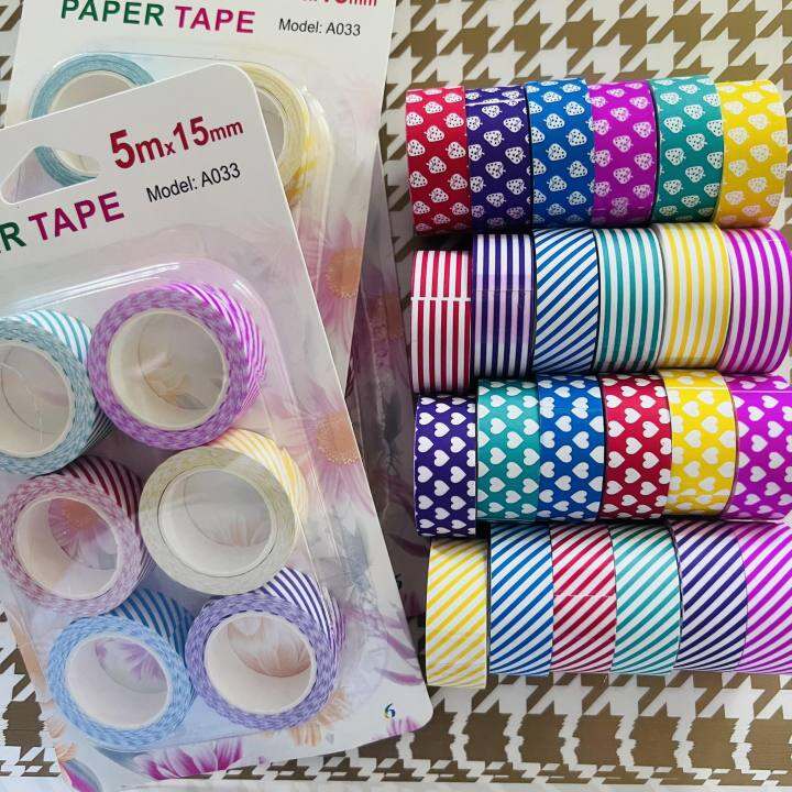 PAPER TAPE / Paper Adhesive Tape 6-Pack Album DIY Journal Decorative ...