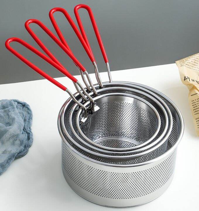 THE 7 DWARVES Deep Fry Basket Stainless Steel Cooking Strainer Colander ...