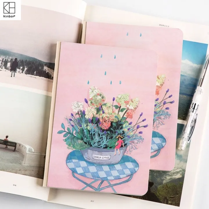 【Fire New】 Kinbor B6 Checkered Notebook Kawaii Agenda Planner Hard ...