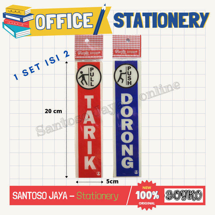 Akrilik BOYKO - TARIK DORONG - PULL PUSH - Acrylic Sign 20x5 cm ...