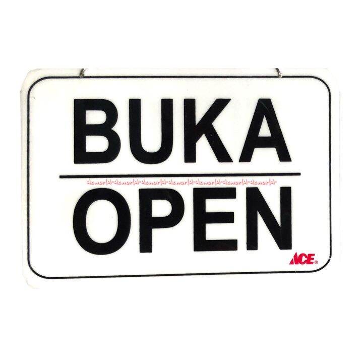 Kris Sign Acrylic Stiker Tanda Buka Open Dengan Rantai Sticker Bo;ak ...