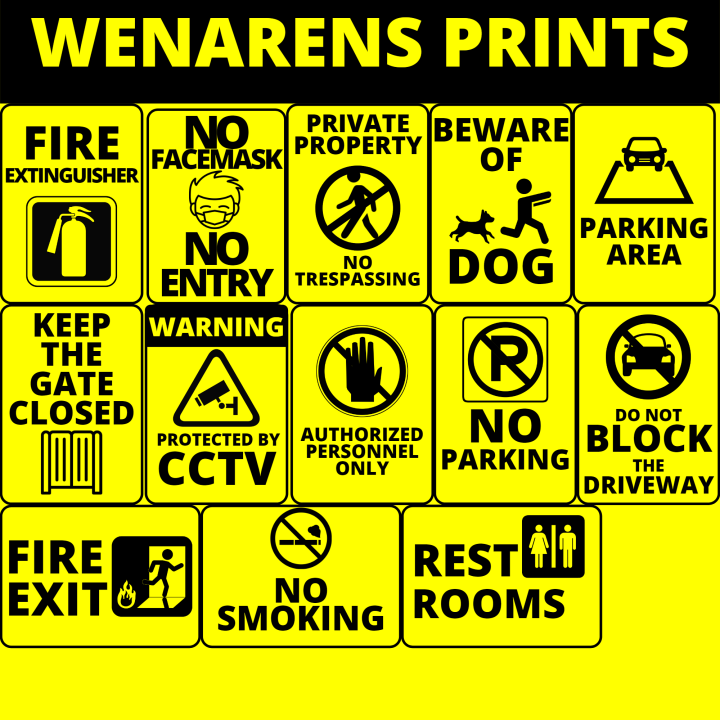 Yellow Laminated & PVC Plastic Sign Board A4 Signage Waterproof | Lazada PH