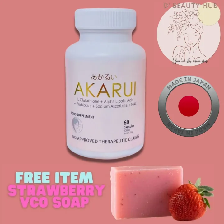 AUTHENTIC AKARUI JAPAN WHITENING GLUTATHIONE with COLLAGEN ,VITAMIN C ...