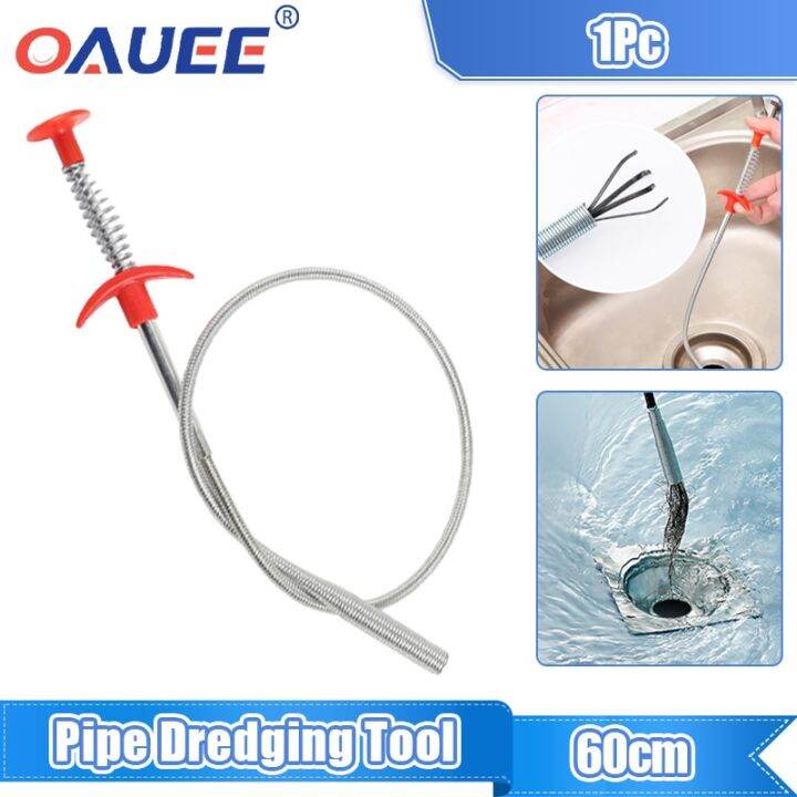 60CM Spring Pipe Dredging hand pinch Pipe Cleaner Drain Sticks Clog ...
